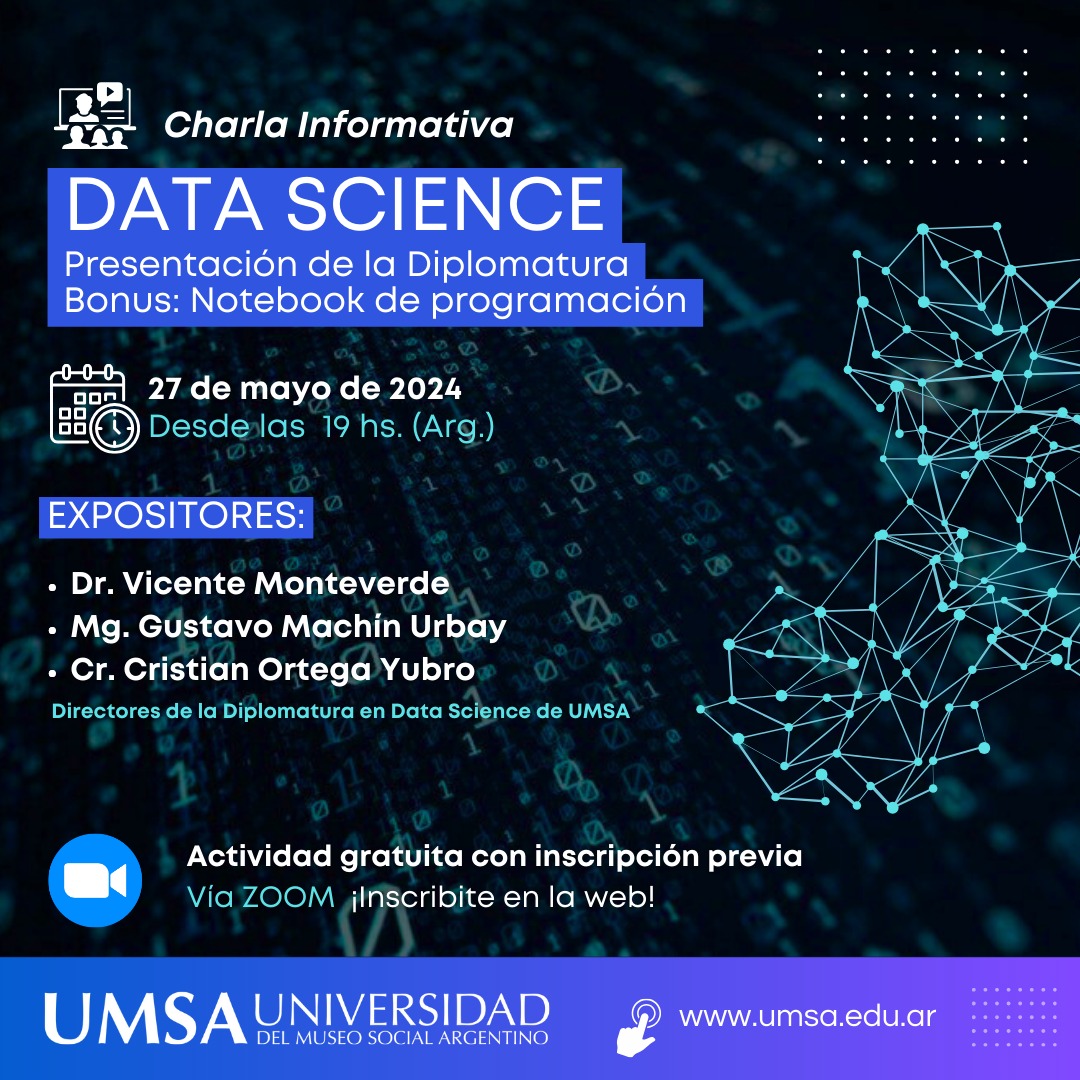 27/5 19hs (Arg.) Charla Informativa Diplomatura en Data Science en los negocios + bonus track ...